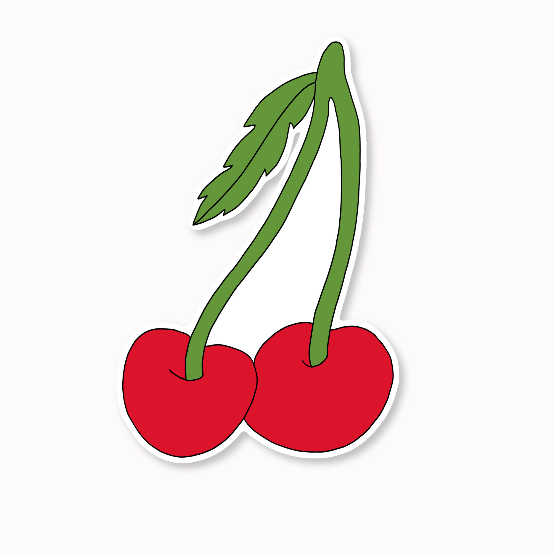 Bright Red Cherry Vinyl Sticker – Cute & Waterproof for Fruit Lovers ...